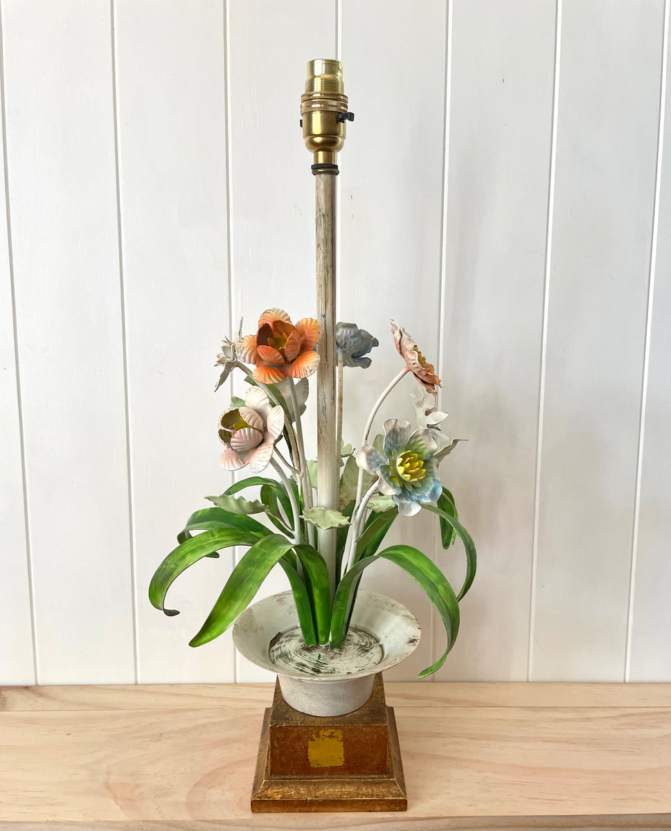 Italian floral tole lamp base – Narissa Perks